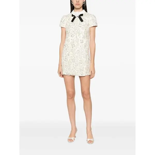 SELF-PORTRAIT Sequin Embellished Peter Pan Collar Cocktail & Party Dress
