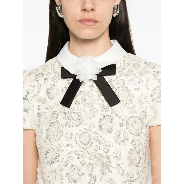 SELF-PORTRAIT Sequin Embellished Peter Pan Collar Cocktail & Party Dress