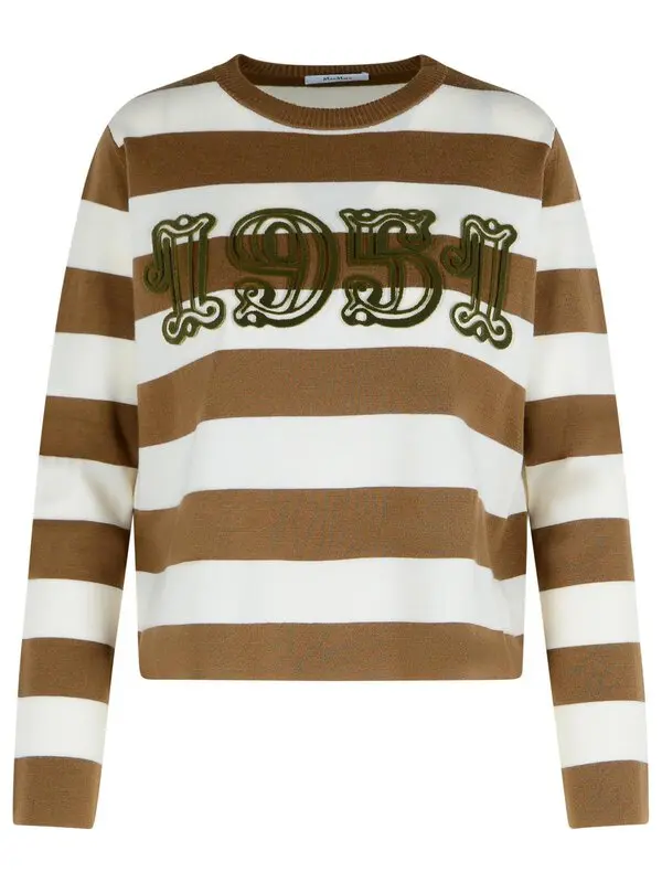 Max Mara Viterbo' Virgin Wool Hazelnut Sweater - Brown