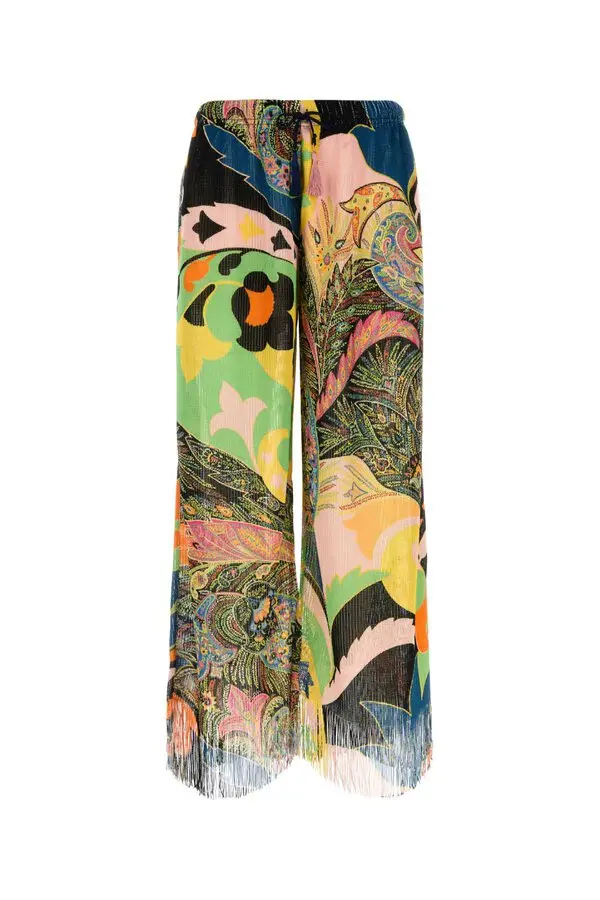Etro Embroidered Viscose Wide-leg Pant