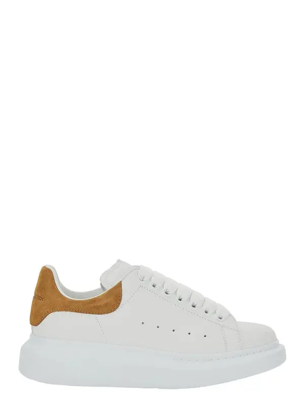 Alexander McQueen Low Top Sneaker With Logo Lettering On The Heel In Leather For - White