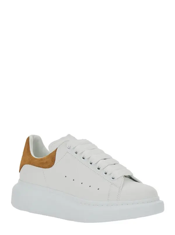 Alexander McQueen Low Top Sneaker With Logo Lettering On The Heel In Leather For - White