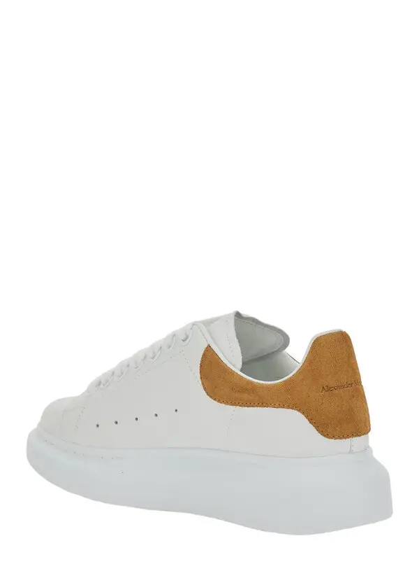 Alexander McQueen Low Top Sneaker With Logo Lettering On The Heel In Leather For - White