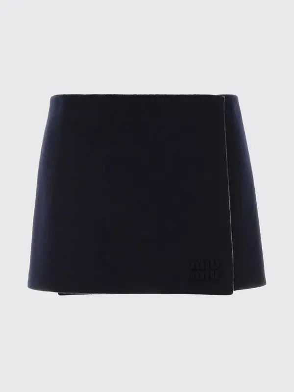 Miu Miu Virgin Wool And Cashmere Wrap Skirt - Blue