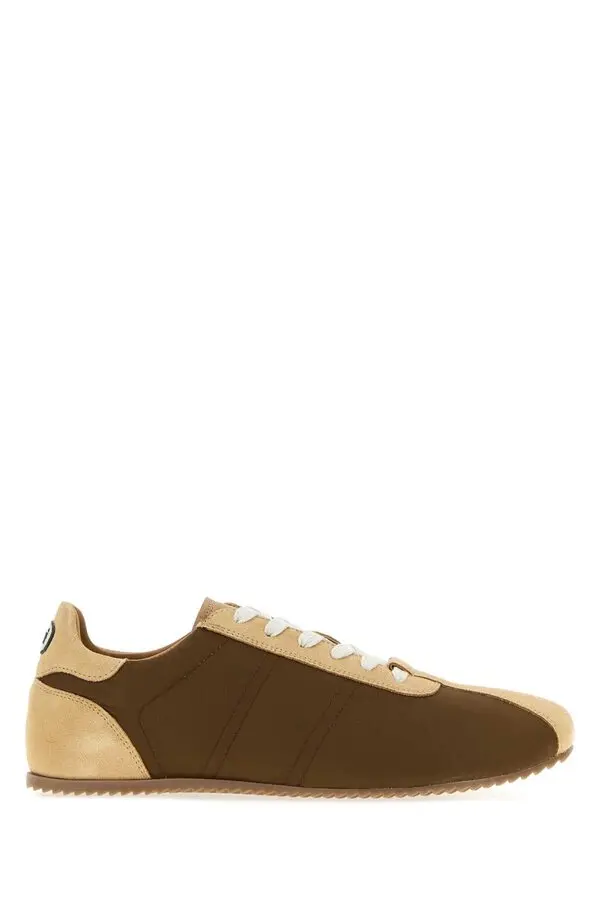 AMI Paris Two-tone Suede And Fabric Sneakers