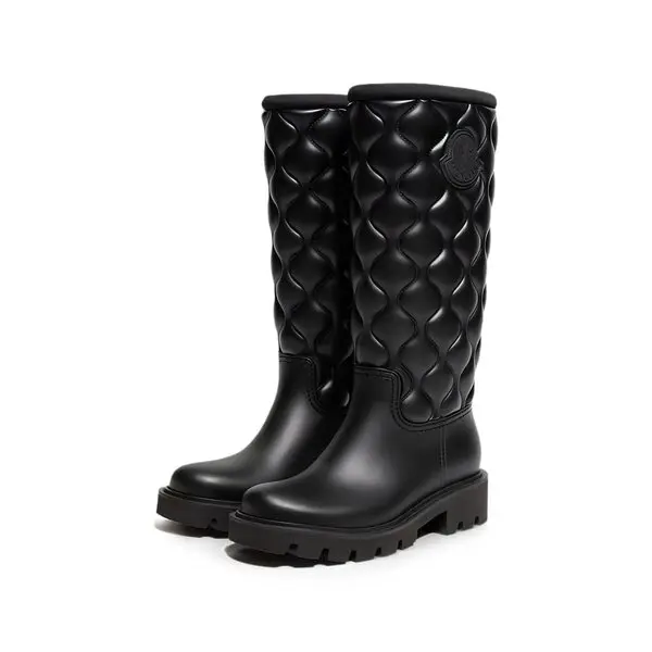 Moncler Quilted Logo Patch Boots