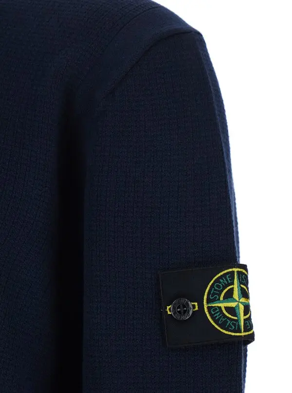 Stone Island Cotton Polo Collar Sweatshirt