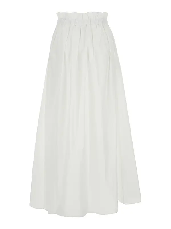 Herno Tech Fabric Skirt With Elastic Waist - White