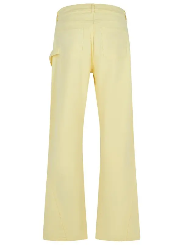 JW Anderson Cotton Workwear Pants With Twisted Leg - Yellow