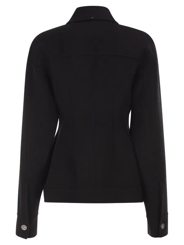 Sportmax Spxarena Tailored Virgin Wool Jacket With Sculpted Silhouette - Black