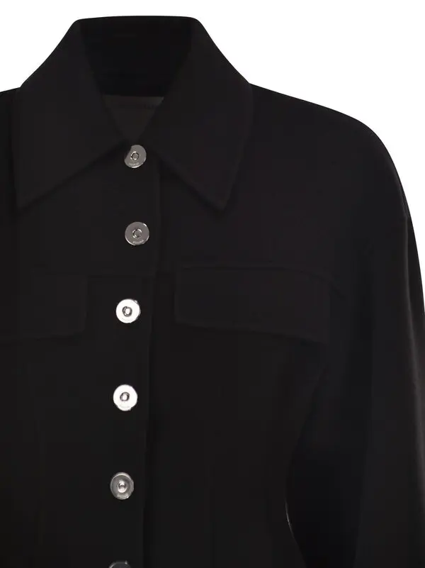 Sportmax Spxarena Tailored Virgin Wool Jacket With Sculpted Silhouette - Black
