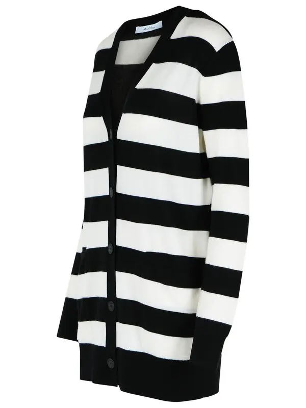 Max Mara Fiemme' Two-tone Virgin Wool Cardigan