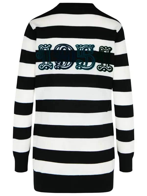 Max Mara Fiemme' Two-tone Virgin Wool Cardigan
