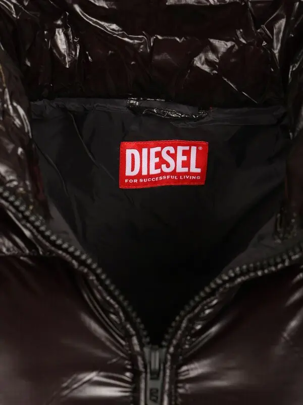 DIESEL® Quilted Taslan Down Jacket With Viraloff® Treatment - Black