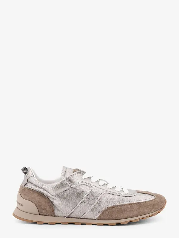 Brunello Cucinelli Laminated Leather And Suede Sneakers - Multicolor