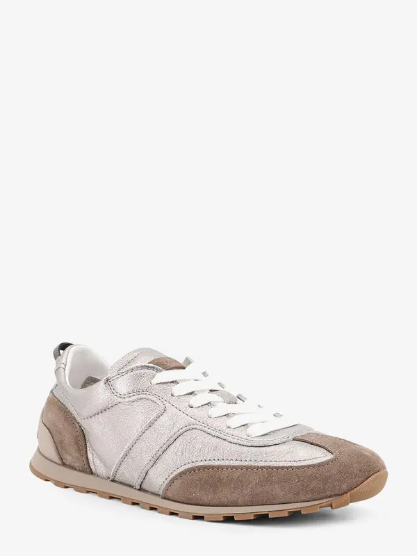 Brunello Cucinelli Laminated Leather And Suede Sneakers