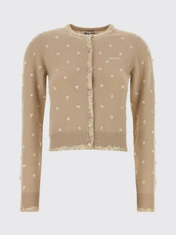 Miu Miu Cashmere Cardigan With Appliques