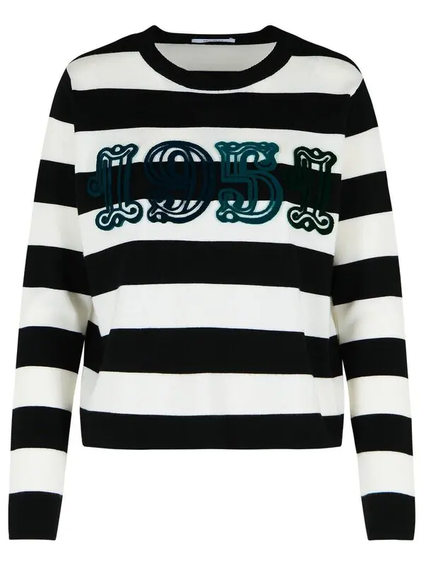 Max Mara Viterbo' Two-tone Virgin Wool Sweater - Multicolor