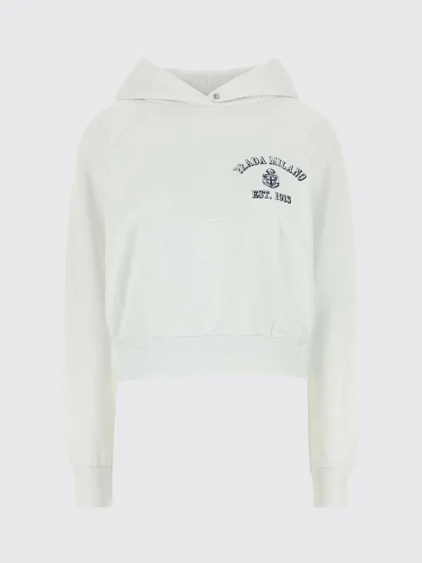 Prada Cropped Cotton Hoodie