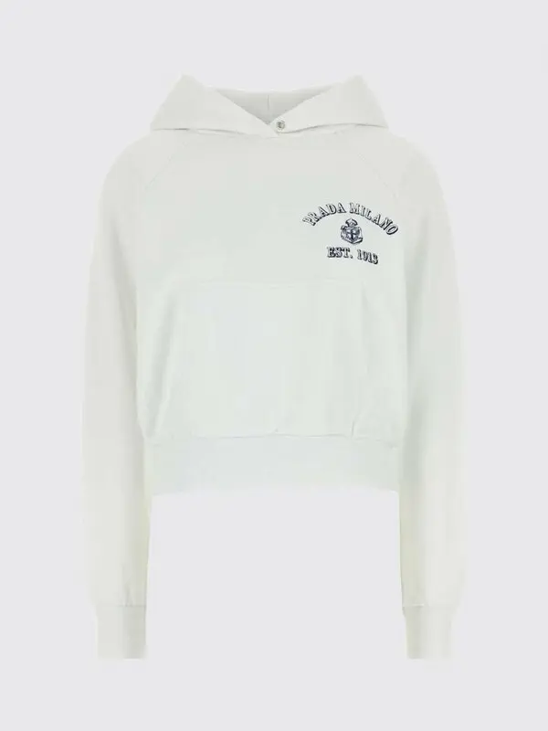 Prada Cropped Cotton Hoodie