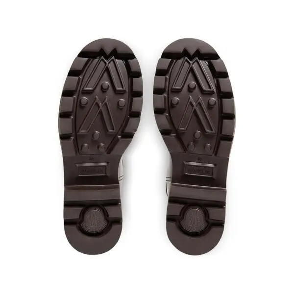 Moncler Matte Finish Round Toe Boots - Brown