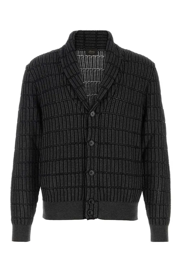 Brioni Embroidered Cotton And Linen Cardigan - Multicolor