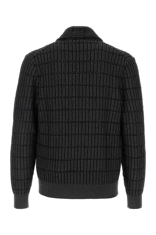 Brioni Embroidered Cotton And Linen Cardigan - Multicolor