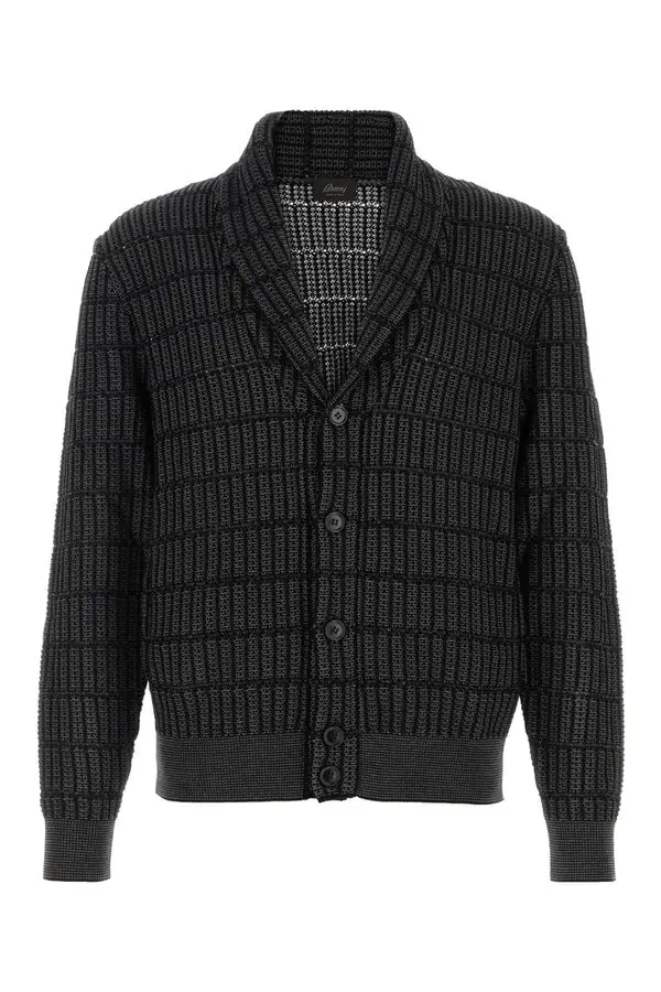 Brioni Embroidered Cotton And Linen Cardigan - Multicolor
