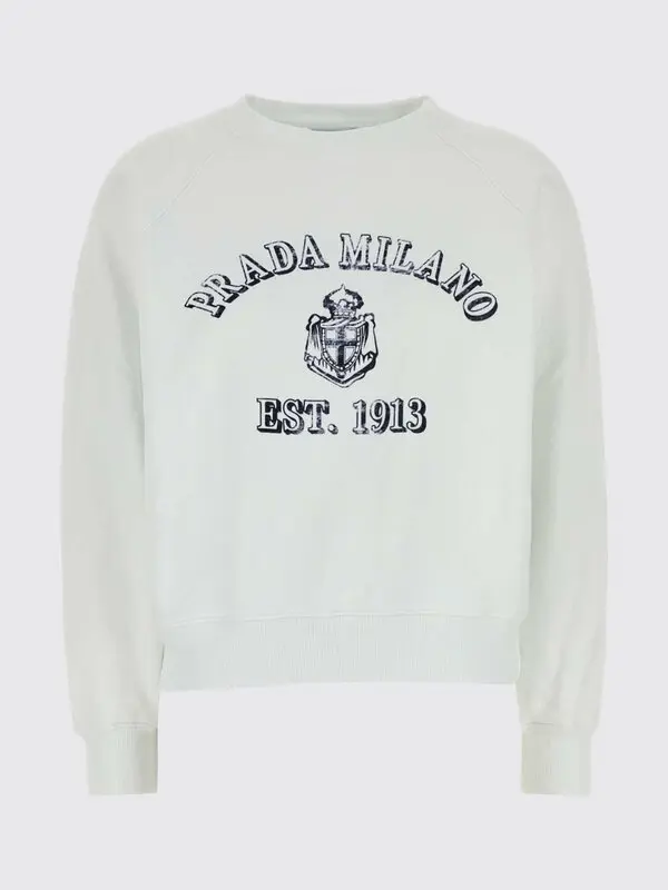 Prada Cotton Crewneck Sweatshirt With Logo
