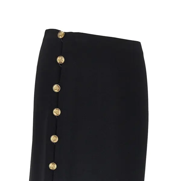 Versace Stretch Viscose Skirt With Medusa Buttons