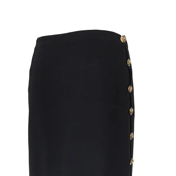 Versace Stretch Viscose Skirt With Medusa Buttons