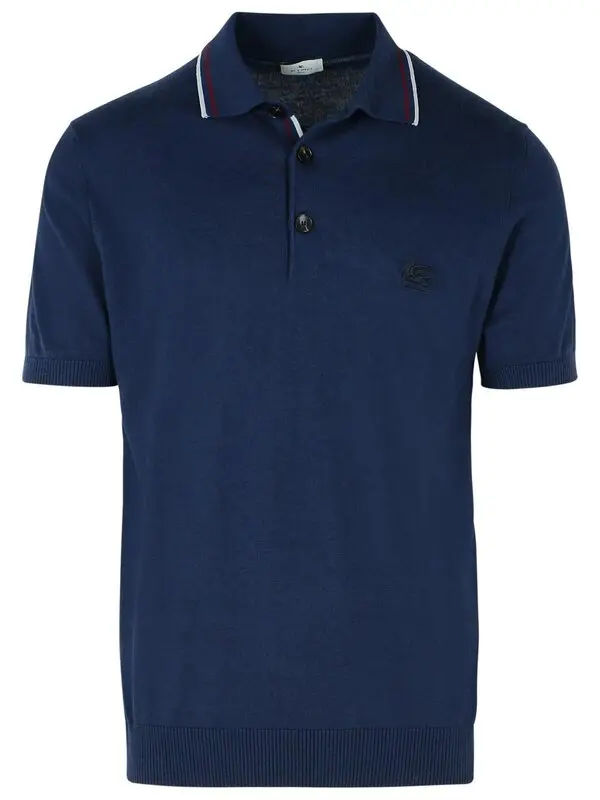Etro Navy Cotton Polo Shirt