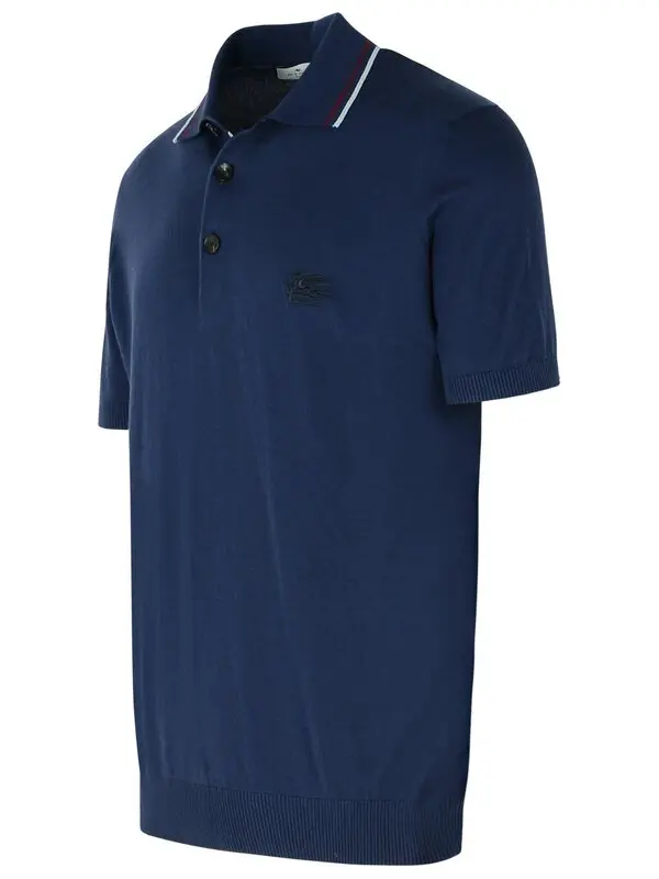 Etro Navy Cotton Polo Shirt