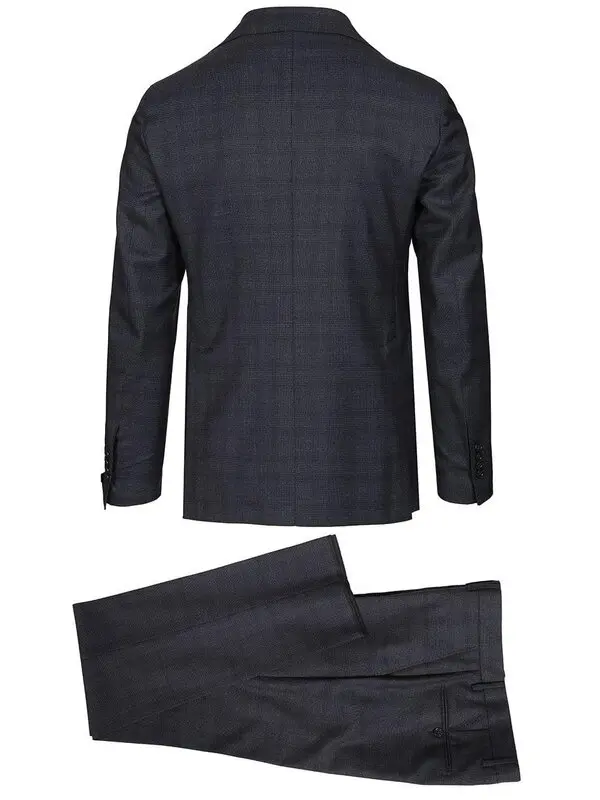 Tagliatore Vesuvio Prince Of Wales Suit - Blue