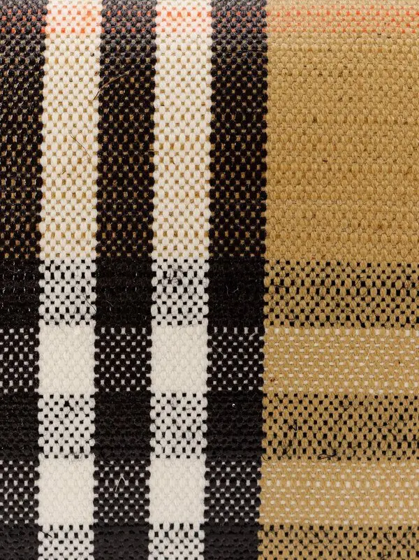 Burberry Highlands Crossbody Bag With Iconic Check Pattern - Cream