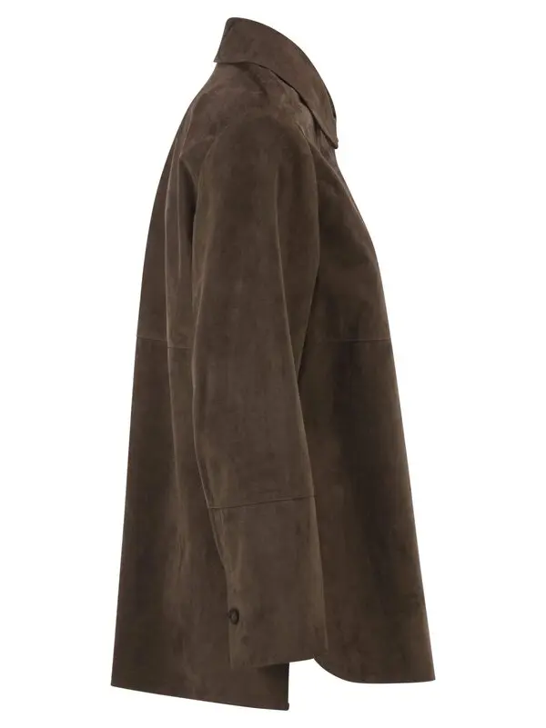 Max Mara Smmgocce Suede Shirt With Silk Lining