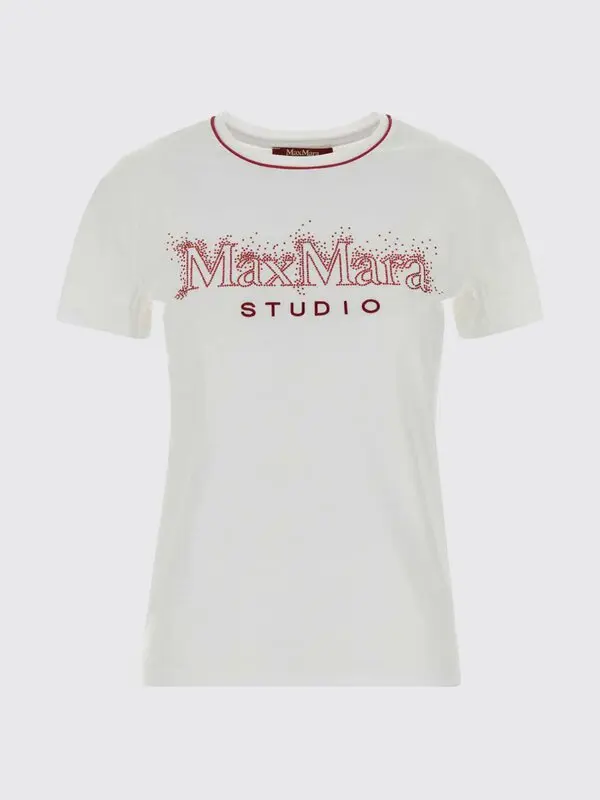 Max Mara Printed Cotton Crew-neck T-shirt - White