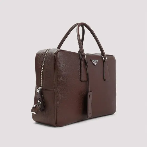 Prada Grained Leather Tote Bag
