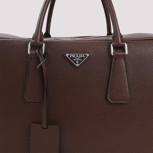 Prada Grained Leather Tote Bag