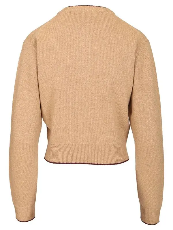 Chloé Fitted Cardigan With Logo - Brown