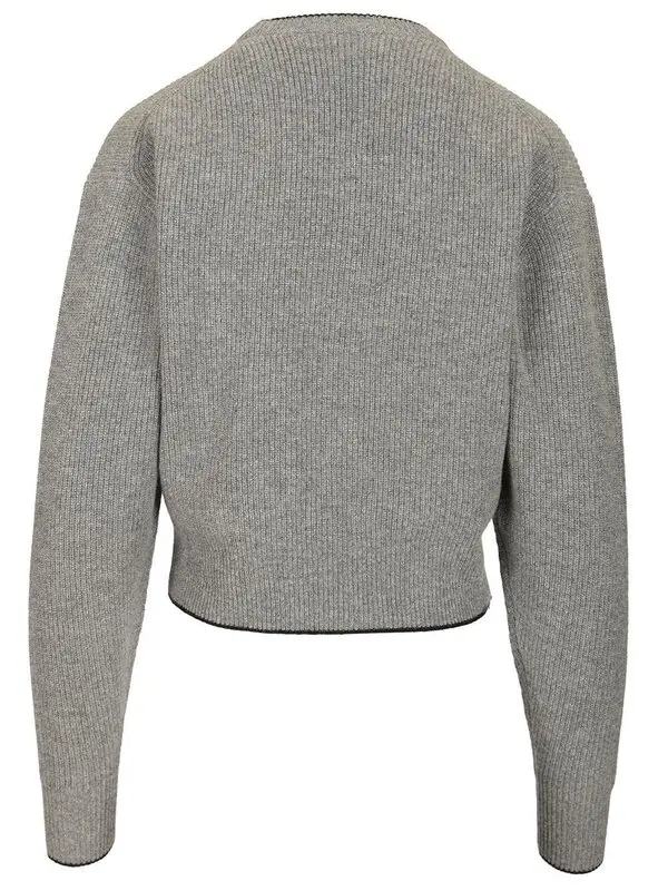 Chloé Cropped Fitted Shirt With Logo - Gray