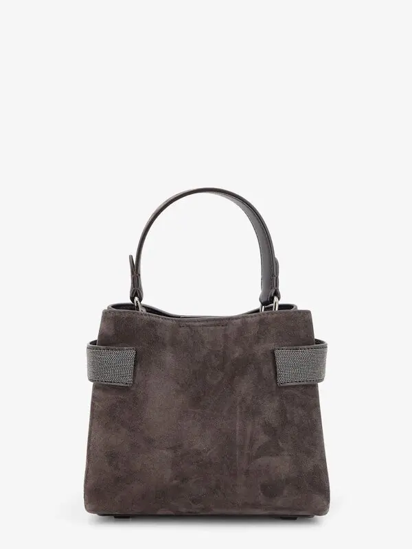 Brunello Cucinelli Suede Crossbody Bag With Monili Detail - Multicolor