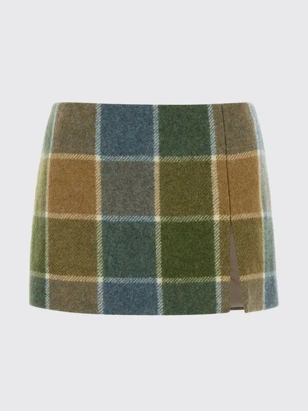 Miu Miu Check Virgin Wool Mini Skirt