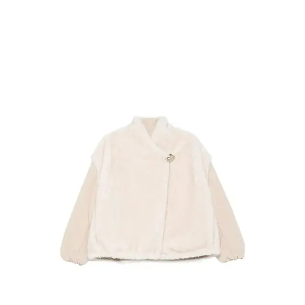 Moncler Neutrals Jackets Faux Fur & Shearling Jackets - Cream