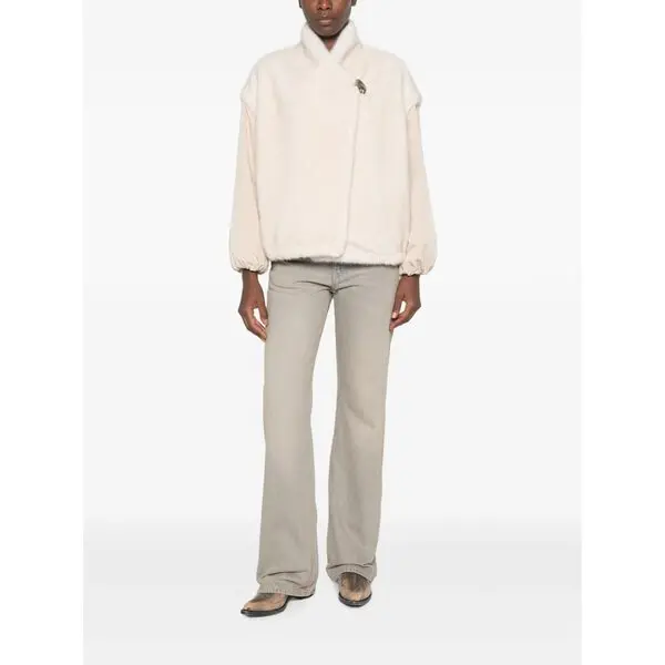 Moncler Faux Fur & Shearling Jacket - Cream