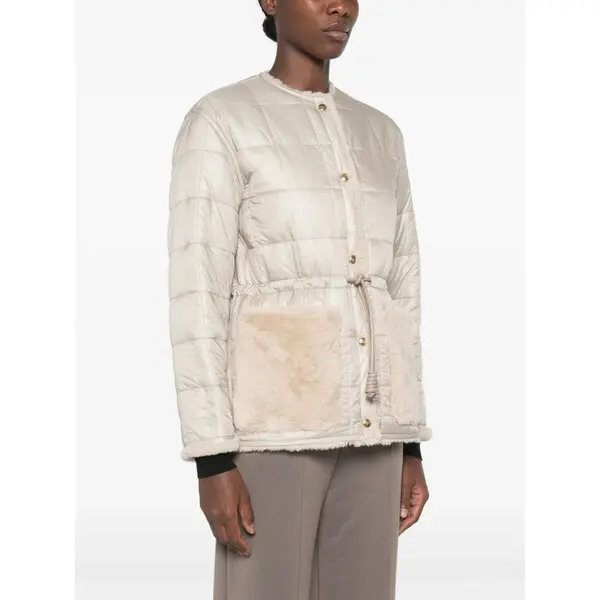 Moncler Neutrals Jackets Faux Fur & Shearling Jackets