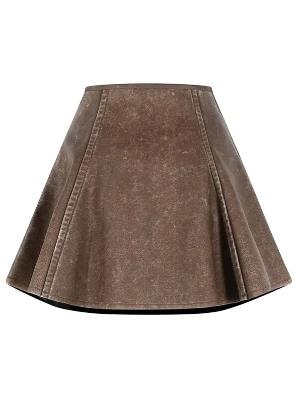 DIESEL® Faux Leather Miniskirt - Brown