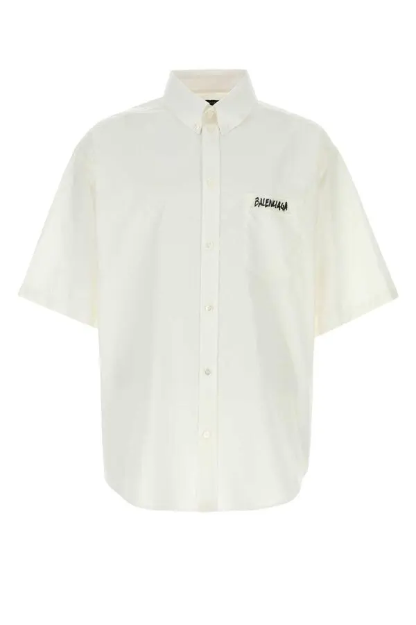 Balenciaga Poplin Oversize Shirt - White