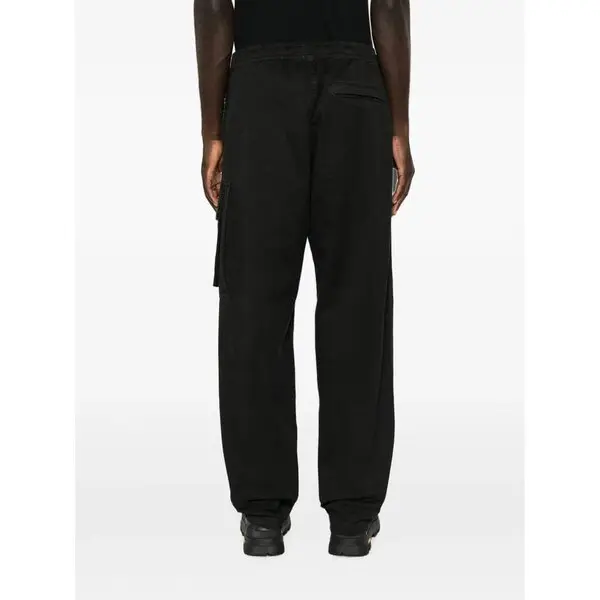Stone Island Straight-leg Cargo Trousers - Black