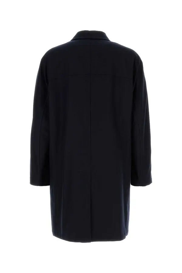 Brioni Navy Stretch Cashmere Coat